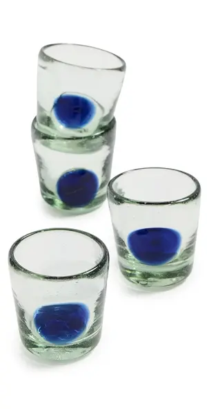 STUDIO CONCHITA Glass Chiquito Set Of 4 - Cobalto