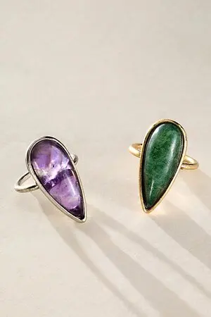 Free People Nell Stone Ring Silver/amethyst