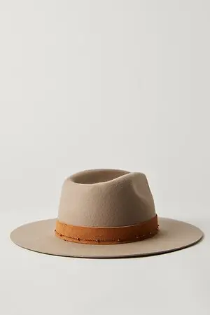 Free People Embellished Wide Brim Felt Hat