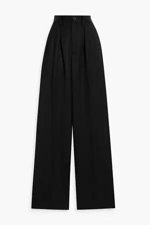 ANINE BING Lou Wool-twill Wide-leg Pants