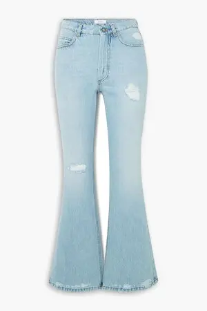 ERL Distressed High-rise Flared Jeans