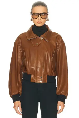 Nour Hammour Briar Cropped Bomber Jacket