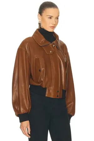 Nour Hammour Briar Cropped Bomber Jacket