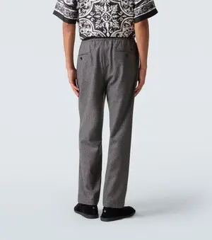 Dolce & Gabbana Herringbone Wool-blend Wide-leg Trousers