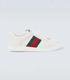 Gucci Screener Debossed Leather Sneakers