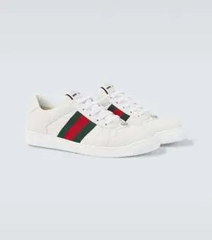 Gucci Screener Debossed Leather Sneakers