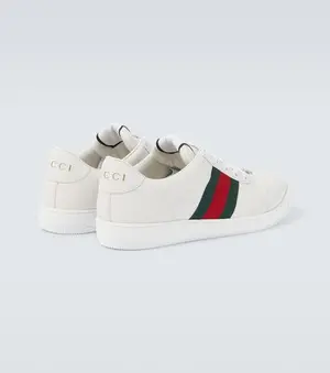 Gucci Screener Debossed Leather Sneakers