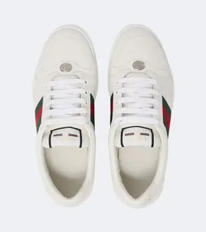 Gucci Screener Debossed Leather Sneakers