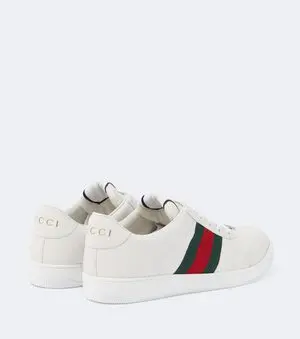 Gucci Screener Debossed Leather Sneakers