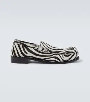 Dries Van Noten Animal-printed Calf Hair Loafers - White