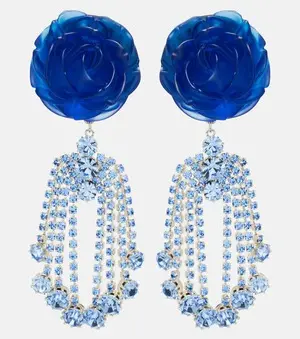 Magda Butrym Embellished Floral Drop Earrings - Blue