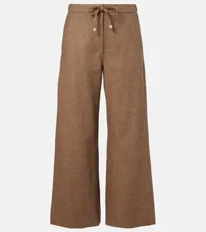 Max Mara Livio Wide-leg Wool-cashmere Trousers - Beige