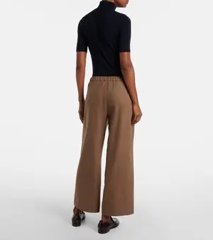 Max Mara Livio Wide-leg Wool-cashmere Trousers - Beige