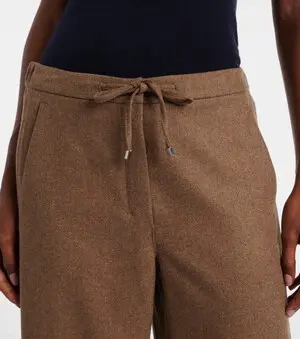 Max Mara Livio Wide-leg Wool-cashmere Trousers - Beige
