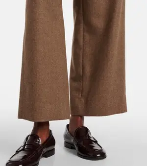 Max Mara Livio Wide-leg Wool-cashmere Trousers - Beige