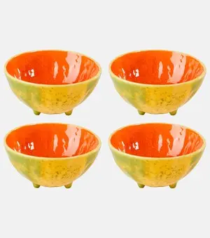 BORDALLO PINHEIRO Tropical Fruits Papaya Set Of 4 Earthenware Bowls - Multicoloured