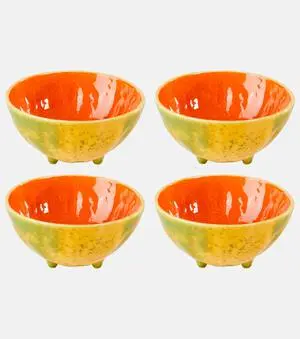 BORDALLO PINHEIRO Tropical Fruits Papaya Set Of 4 Earthenware Bowls - Multicoloured
