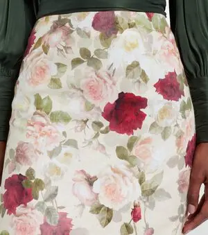 Zimmermann Hypnotic Floral Linen Pencil Skirt