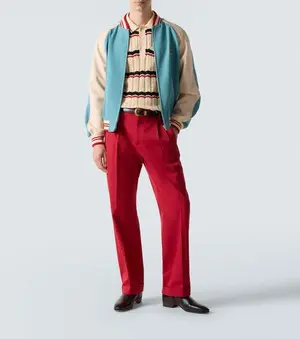 Valentino Garavani Cotton Twill Straight Pants