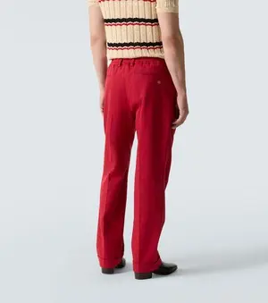 Valentino Garavani Cotton Twill Straight Pants
