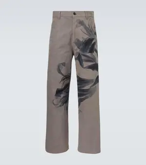 Dries Van Noten Printed Cotton Chinos