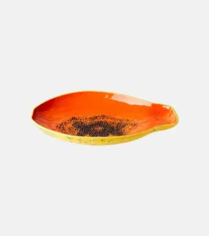 BORDALLO PINHEIRO Tropical Fruits Papaya Earthenware Platter - Orange