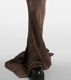 Rick Owens Coda Velvet Maxi Skirt - Brown