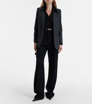 NILI LOTAN Diane Checked Wool-blend Blazer