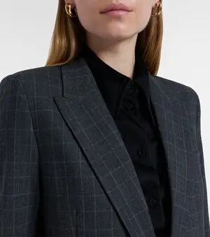 NILI LOTAN Diane Checked Wool-blend Blazer