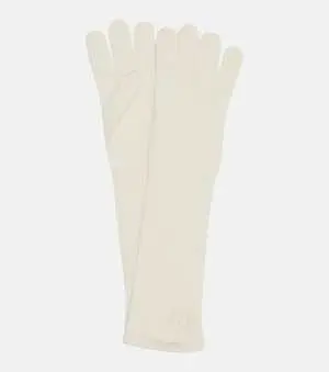 Max Mara MMJock Cashmere Gloves White