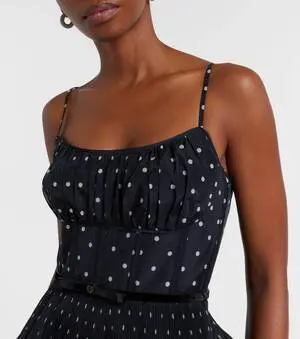 Zimmermann Polka-dot Tiered Midi Dress - Black