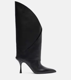 Balmain Twist 95 Leather Knee-high Boots