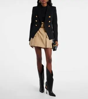 Balmain Twist 95 Leather Knee-high Boots