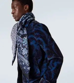 Etro Paisley Printed Silk Twill Scarf
