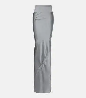 Rick Owens Coda Satin Maxi Skirt - Blue