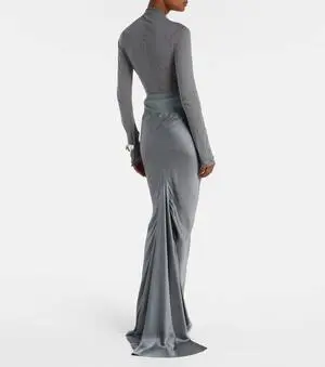 Rick Owens Coda Satin Maxi Skirt - Blue