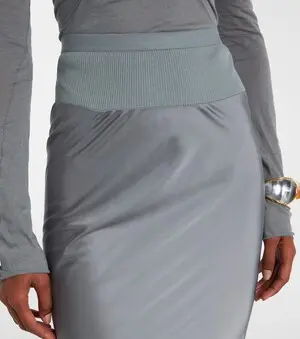 Rick Owens Coda Satin Maxi Skirt - Blue