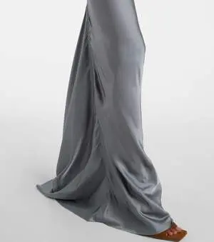Rick Owens Coda Satin Maxi Skirt - Blue