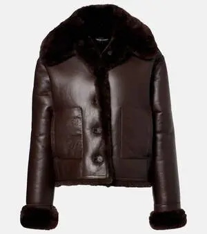 David Koma Reversible Shearling And Leather Jacket