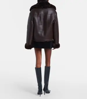 David Koma Reversible Shearling And Leather Jacket
