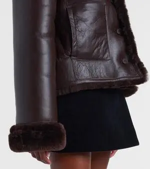 David Koma Reversible Shearling And Leather Jacket
