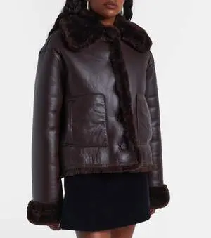David Koma Reversible Shearling And Leather Jacket