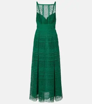 Elie Saab Macramé Midi Dress