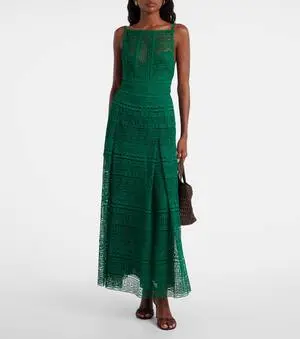 Elie Saab Macramé Midi Dress