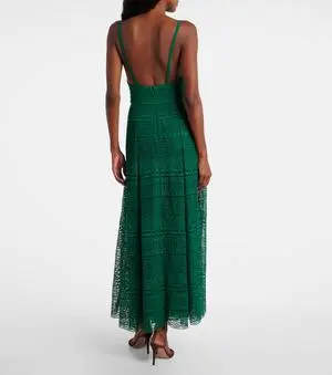 Elie Saab Macramé Midi Dress