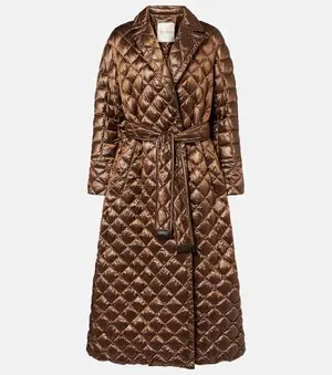 Max Mara Cube Spaces Belted Down Coat - Brown