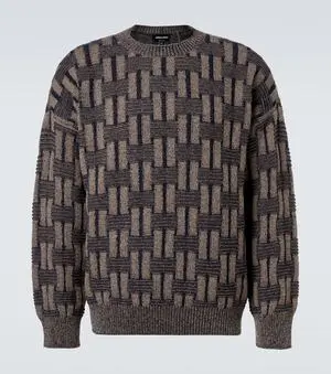 Giorgio Armani Basketweave-knit Camel Hair Sweater - Brown