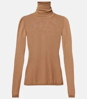 Max Mara Saluto Virgin Wool Turtleneck Sweater - Beige
