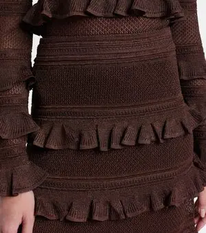 Zimmermann Hypnotic Ruffled Maxi Skirt - Brown