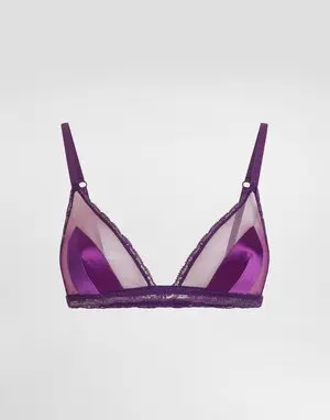 Dolce & Gabbana Satin And Lace Bra - Purple